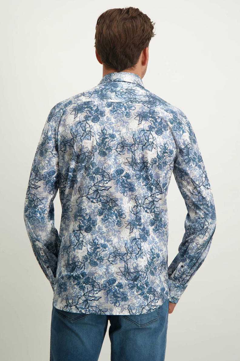 State of Art regular fit overhemd met all over print donkerblauw kobalt | wehkamp