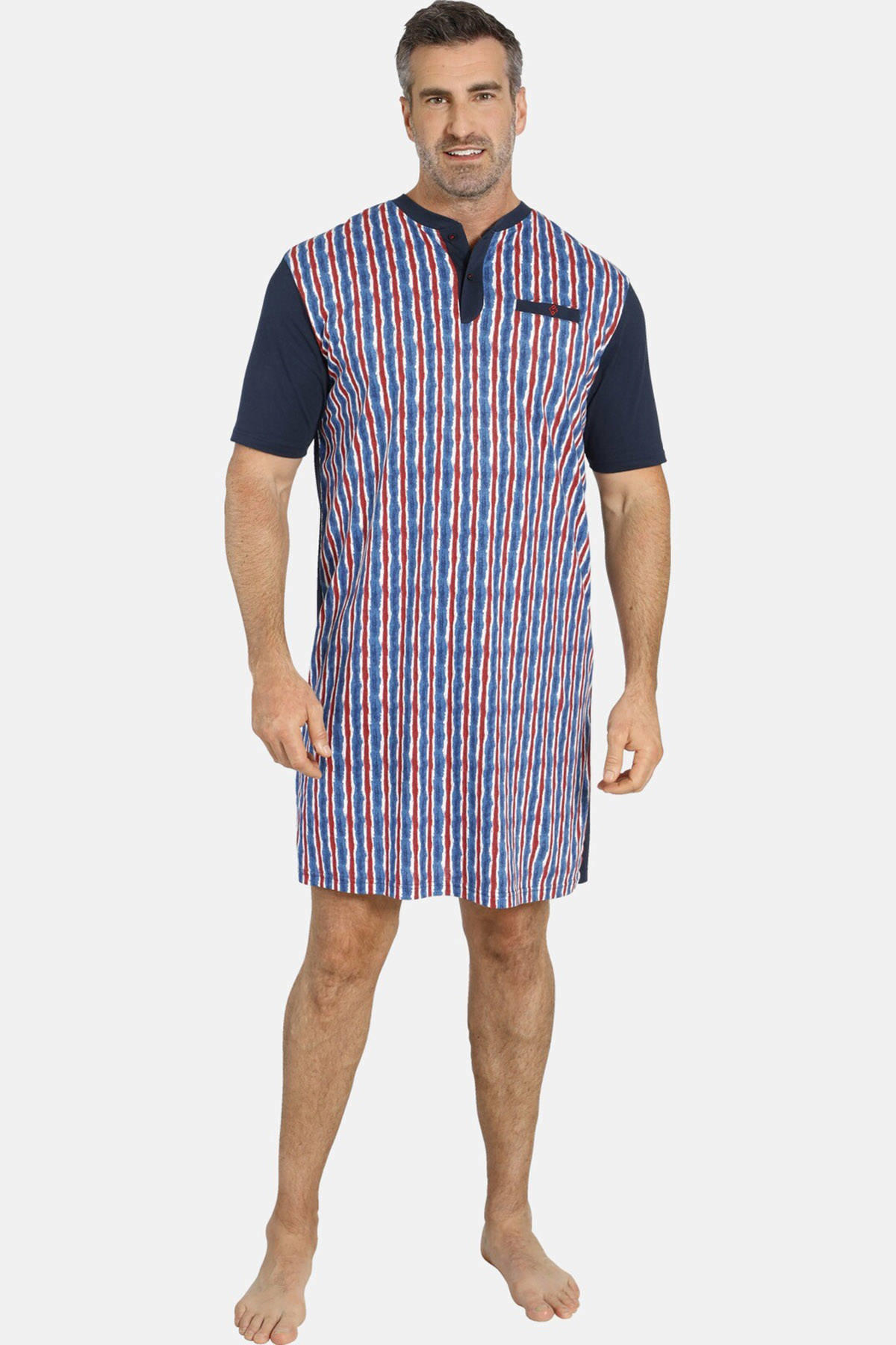 Charles Colby slaapshirt LORD KENDRY donkerblauw/rood | wehkamp