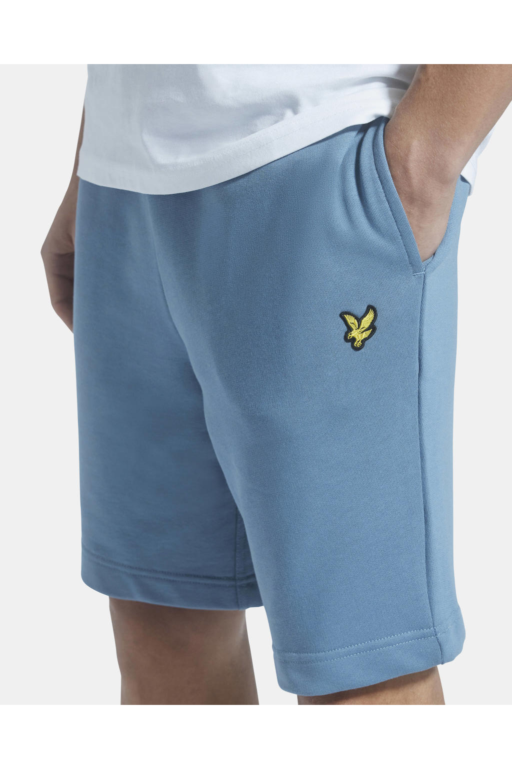 Lyle & Scott regular fit short met borduursels skipton blue | wehkamp