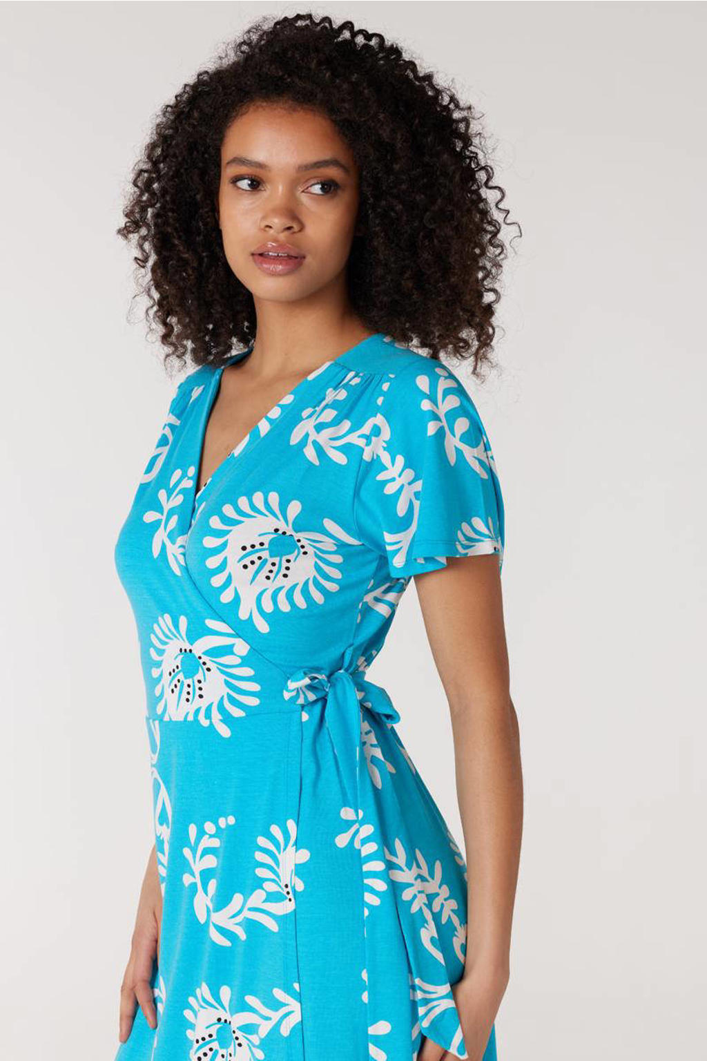 JANSEN Amsterdam jurk Fabian met all over print blauw/wit | wehkamp