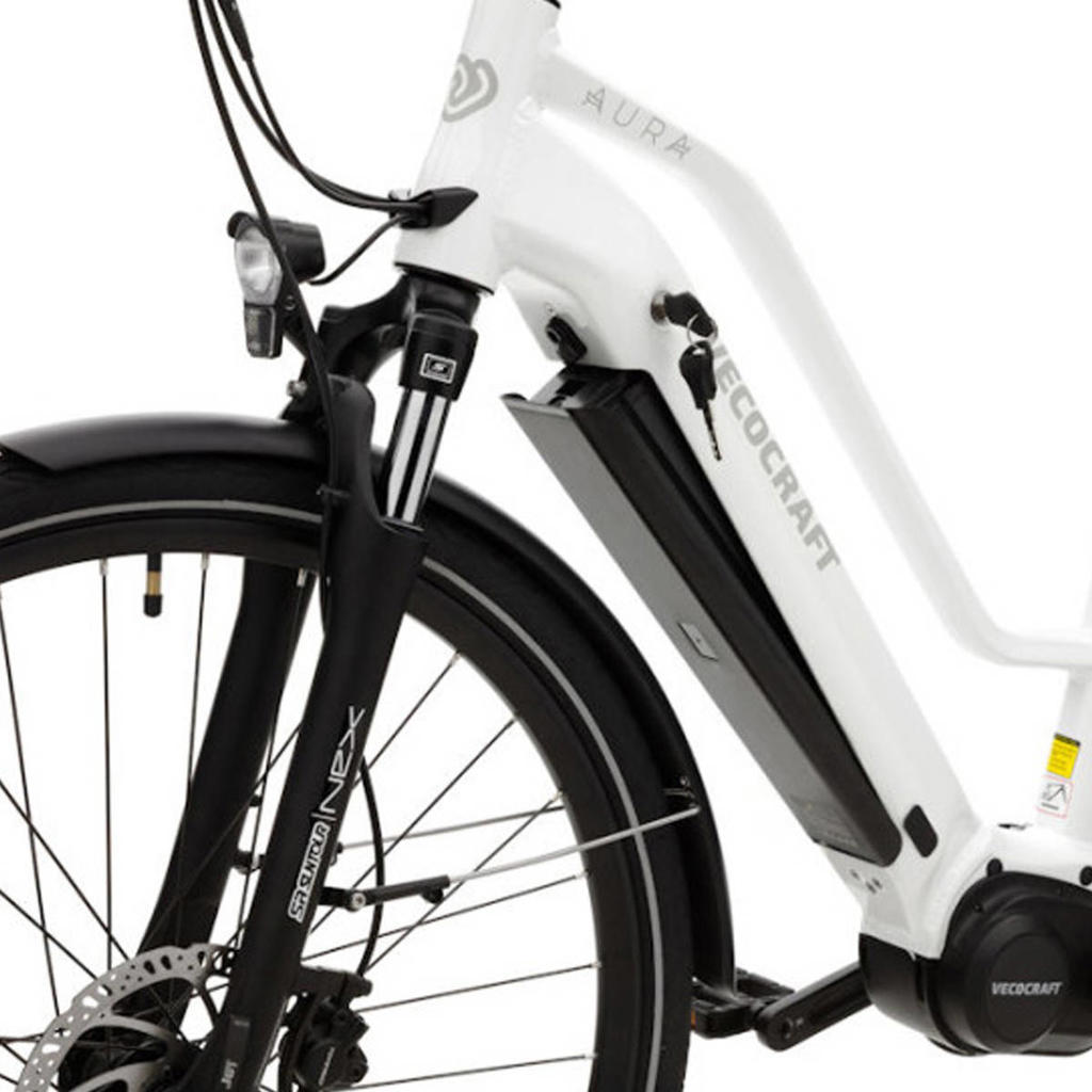 VecoCraft Aura elektrische damesfiets, middenmotor, 8 sp, wit, 13 Ah ...