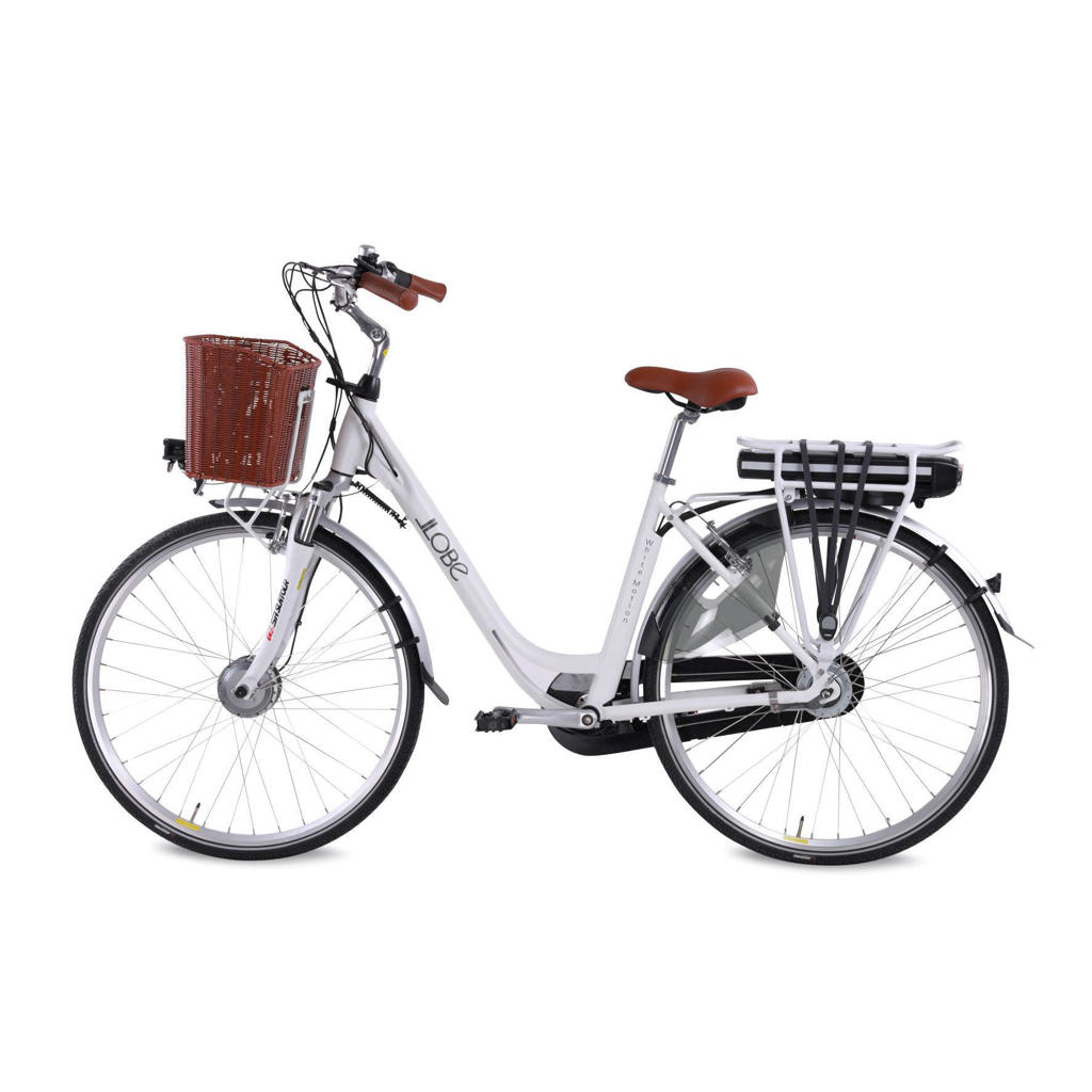 Llobe White Motion elektrische damesfiets, met mand, Nxs 7, 13 Ah, wit ...