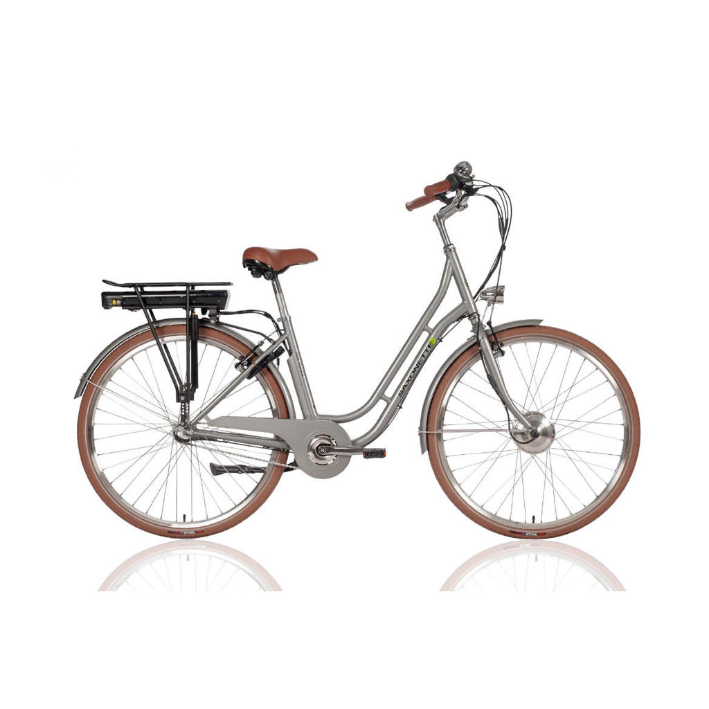 Saxonette Style Plus elektrische damesfiets 45 cm, Nxs 3, zilver | wehkamp