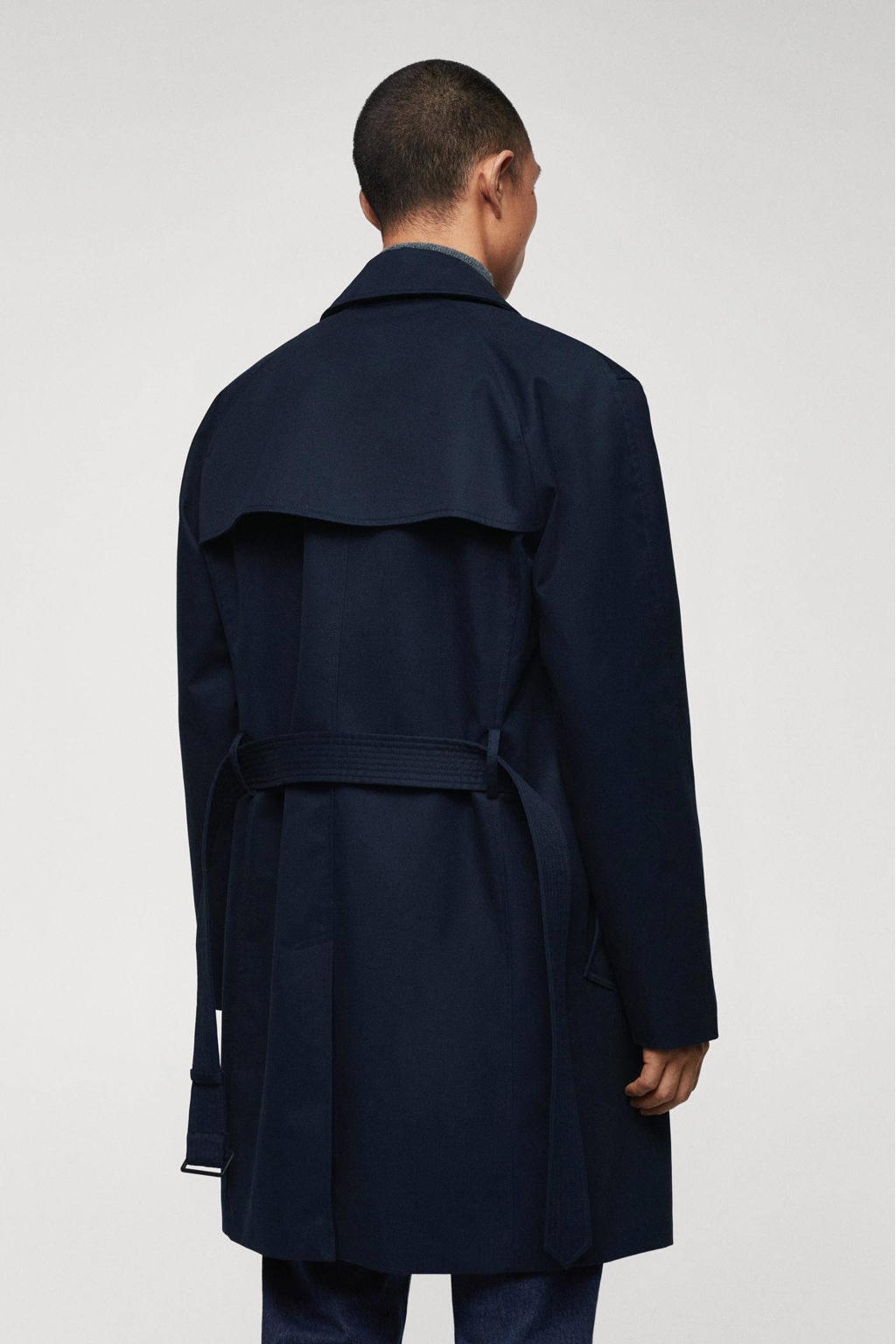 Mango Man trenchcoat marineblauw | wehkamp