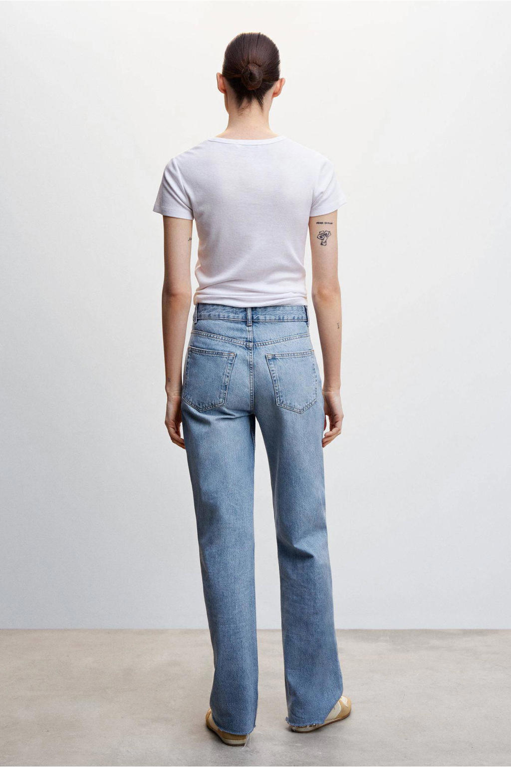 Mango wide leg jeans light blue denim | wehkamp