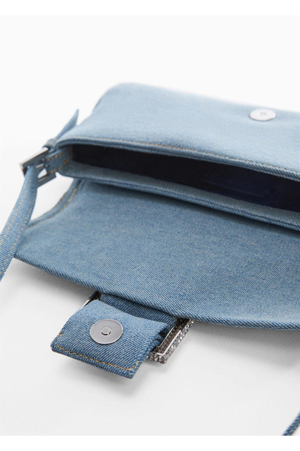 Mango denim schoudertas lichtblauw | wehkamp