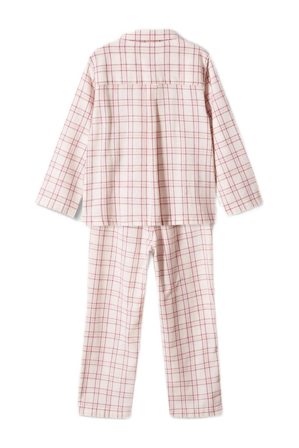 Mango Kids geruite pyjama roze | wehkamp