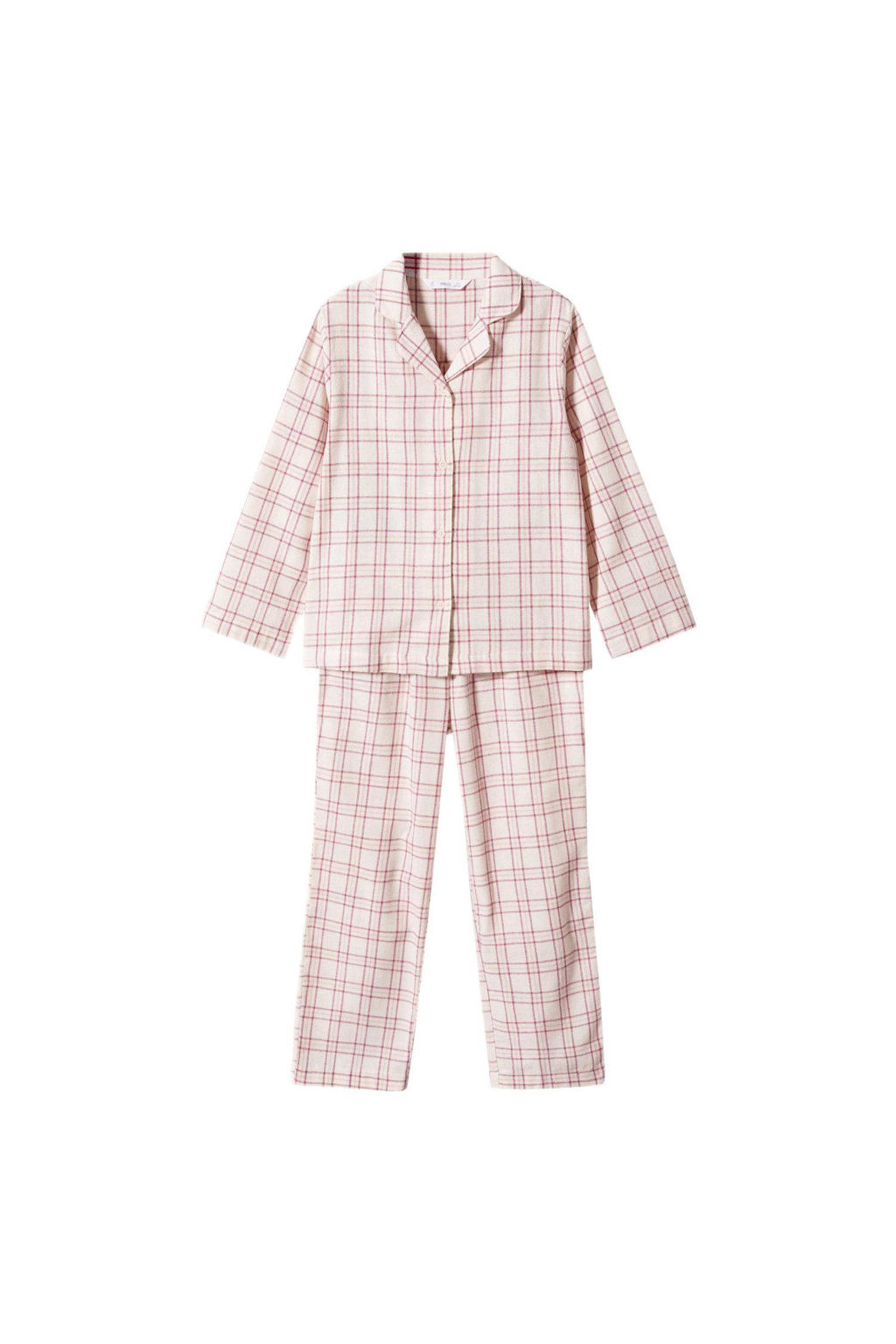 Mango Kids geruite pyjama roze | wehkamp