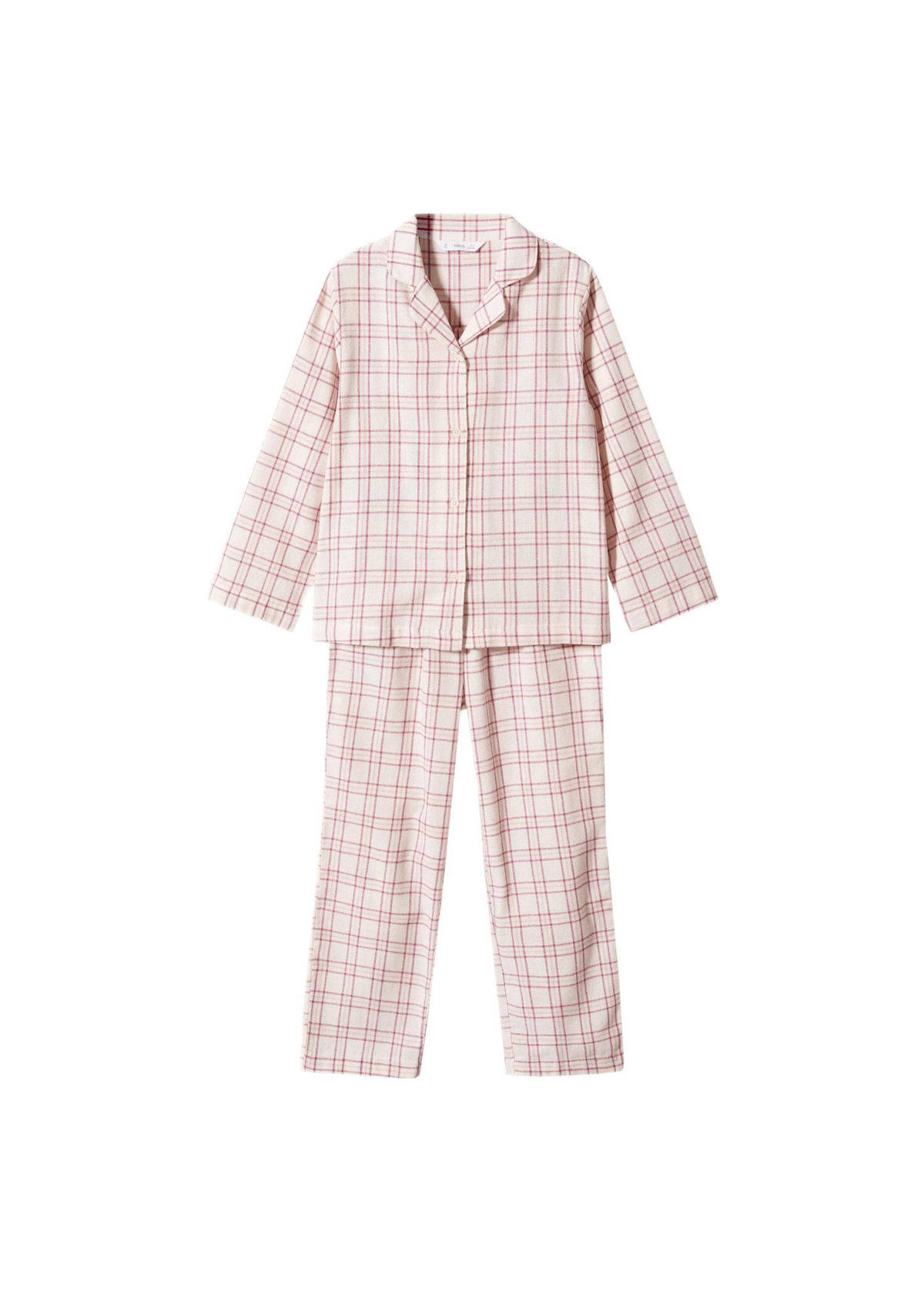 Mango Kids geruite pyjama roze | wehkamp