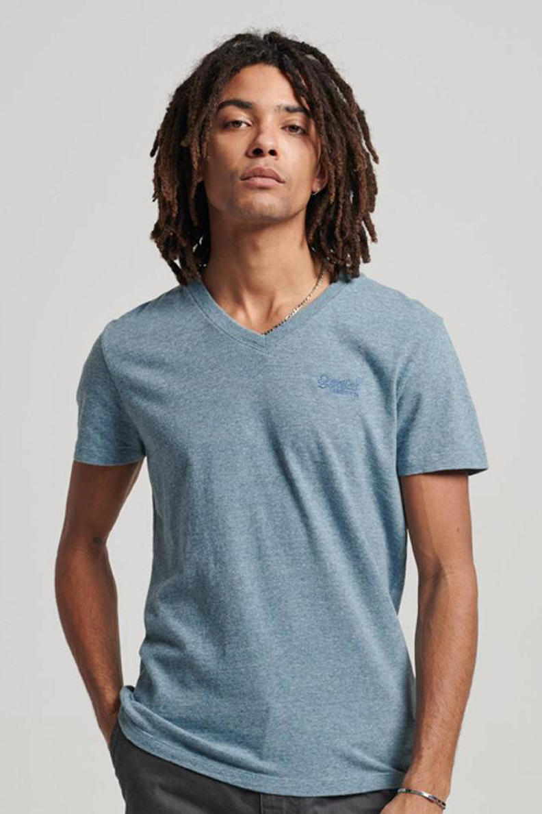 Superdry slim fit T-shirt desert sky blue grit | wehkamp