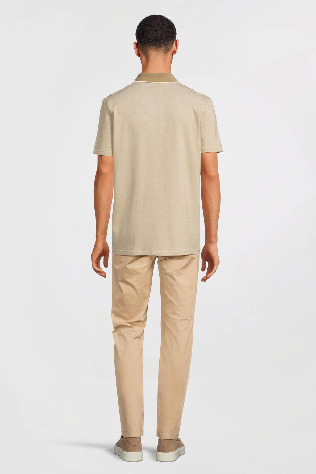 BOSS gemêleerde regular fit polo met contrastbies en patches medium ...