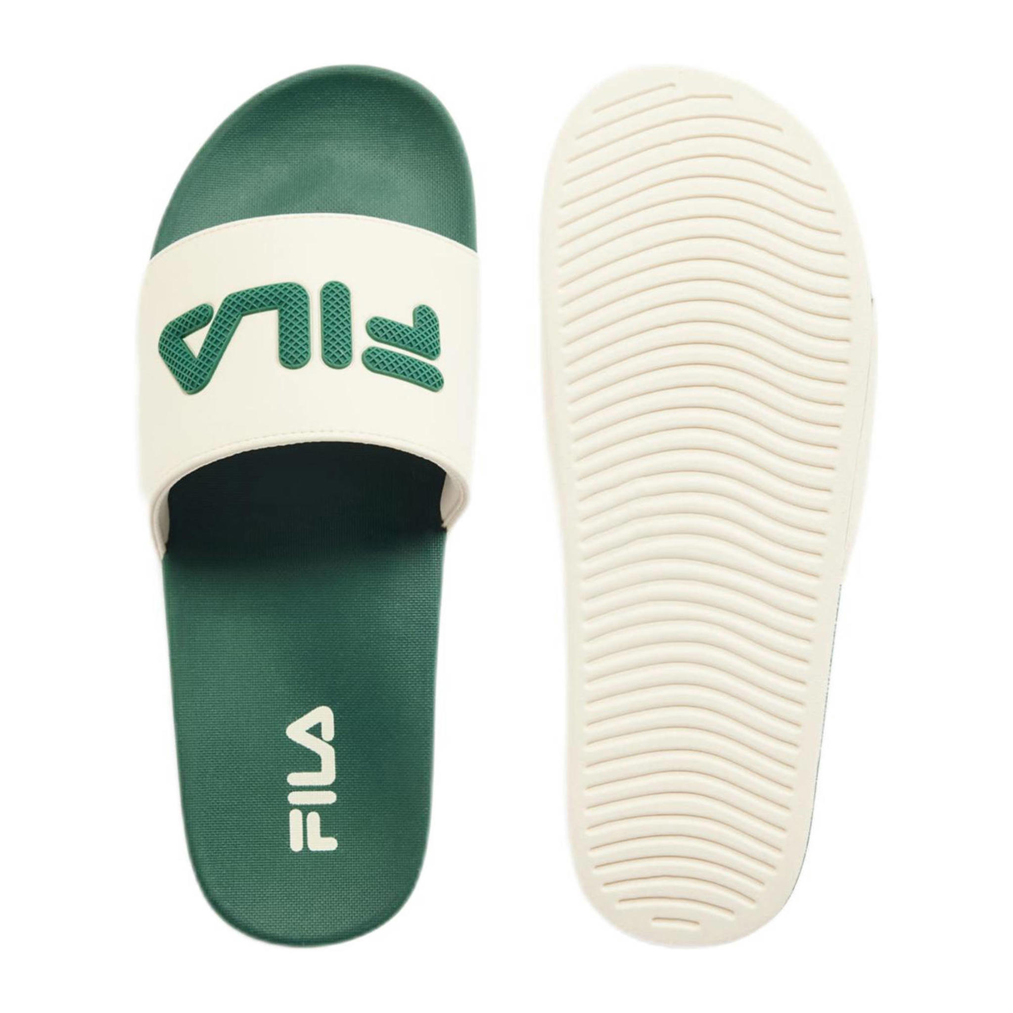 Fila badslippers groen/wit kopen? | Morgen in huis | wehkamp