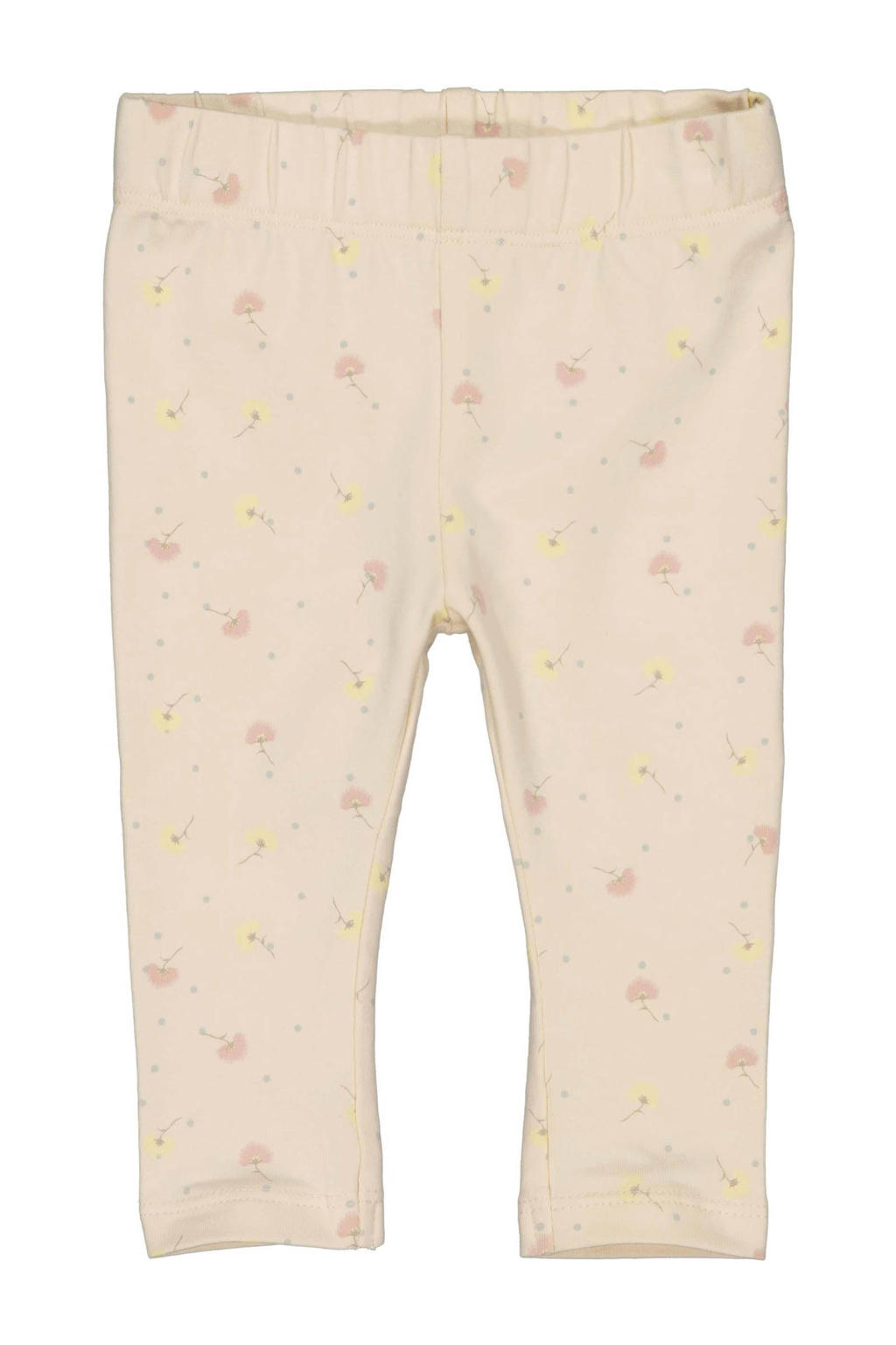 Quapi baby gebloemde regular fit broek QSEFANB ecru/roze | wehkamp