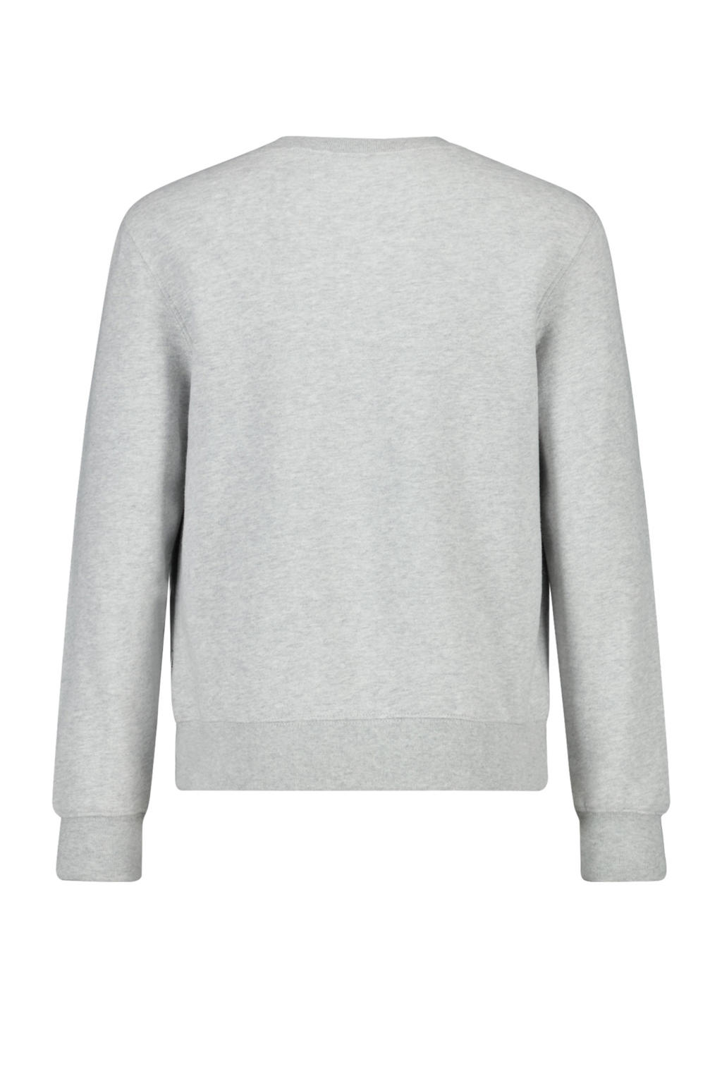 America Today sweater Seth crew Jr met printopdruk grijs melange/blauw ...