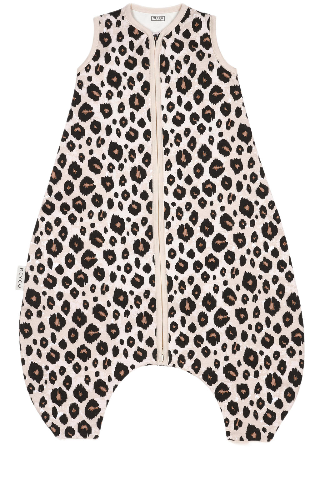 Meyco baby jumper slaapoverall Leopard Sand Melange | wehkamp