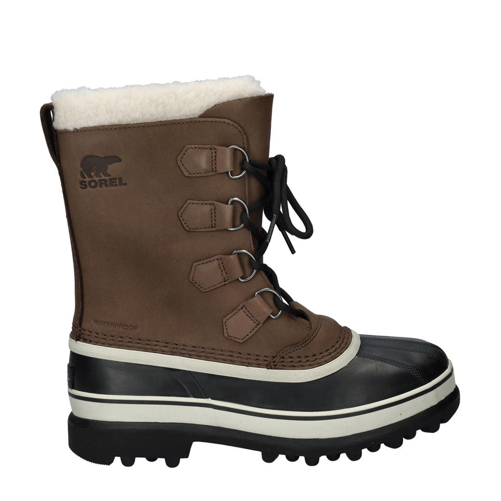 Sorel Caribou leren snowboots bruin | wehkamp