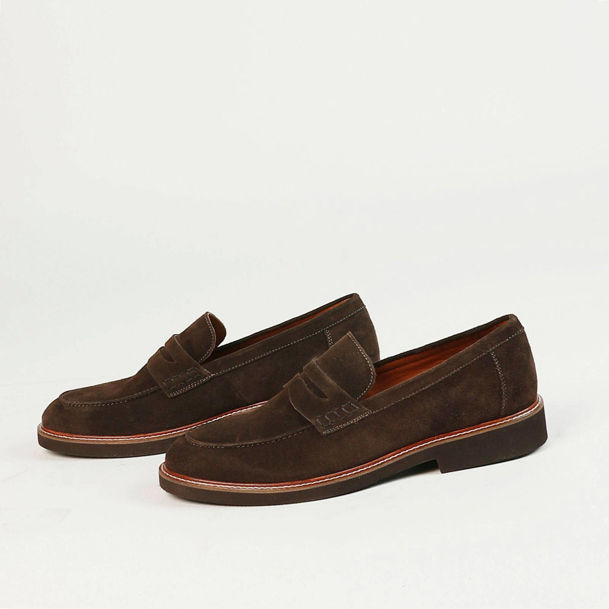 Manfield suède loafers donkerbruin | wehkamp
