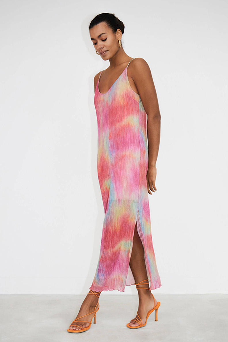 Freebird maxi jurk Clover met all over print roze/ lichtgeel | wehkamp