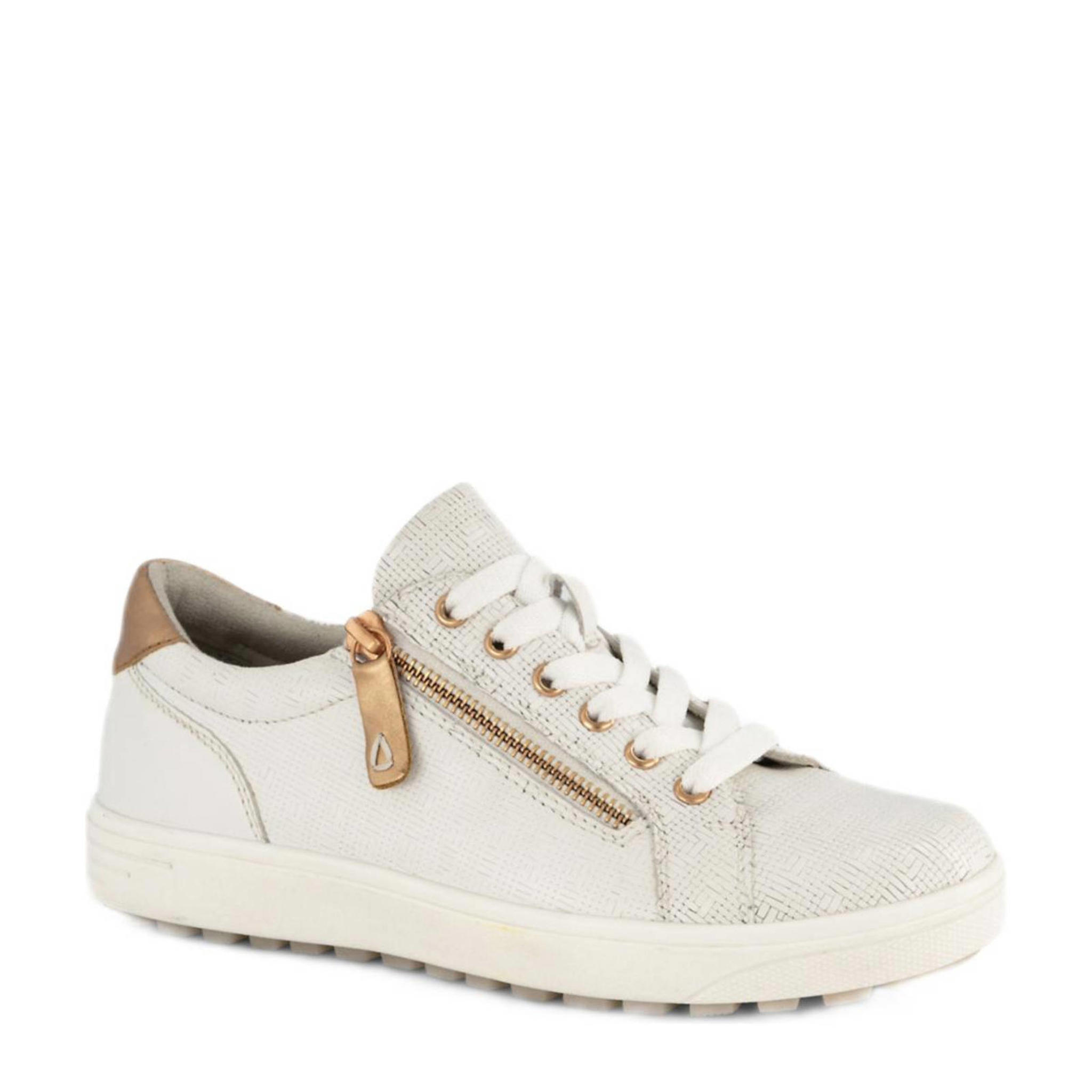 Medicus leren sneakers wit/goud | wehkamp