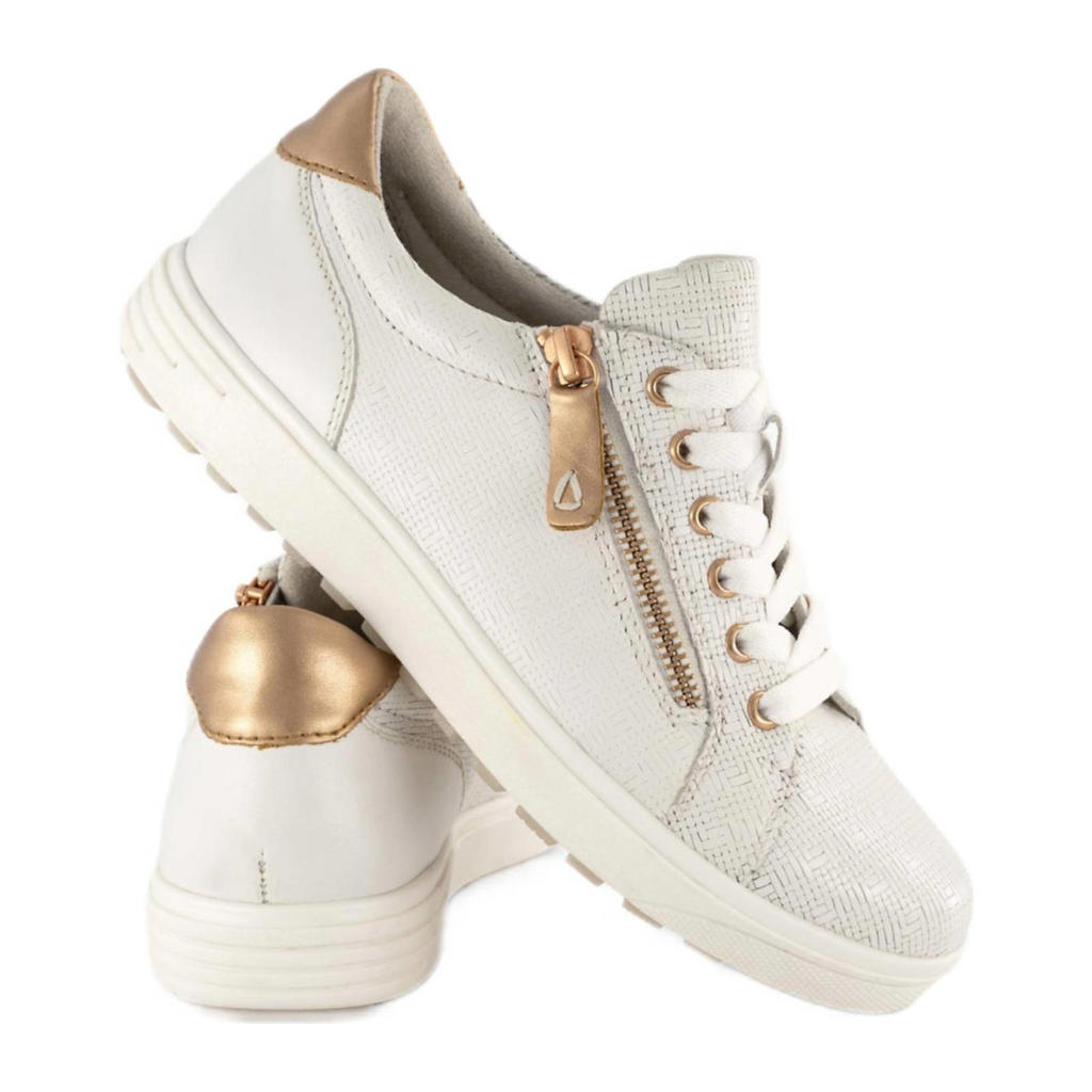 Medicus leren sneakers wit/goud | wehkamp