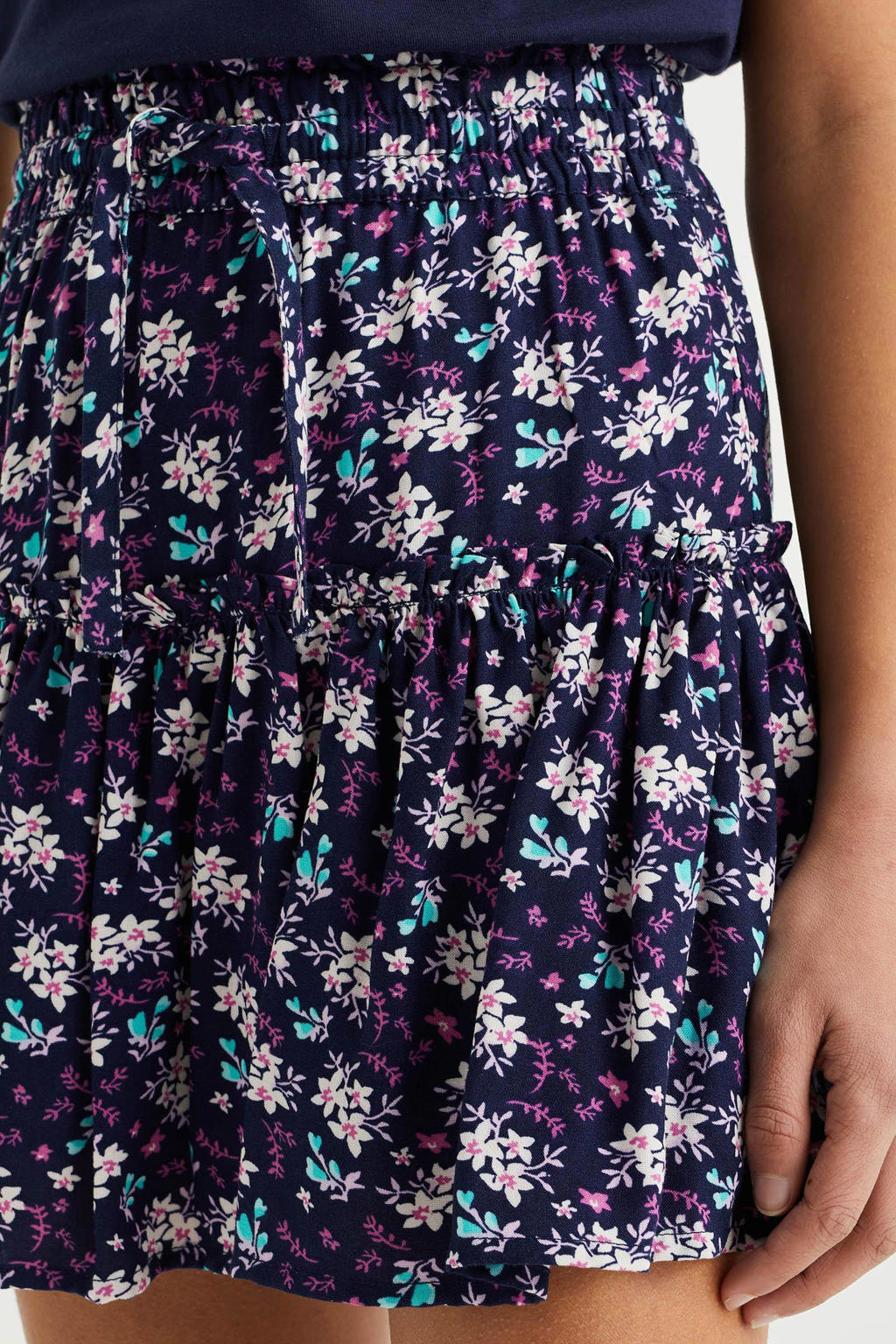 WE Fashion rok met all over print donkerblauw/paars | wehkamp