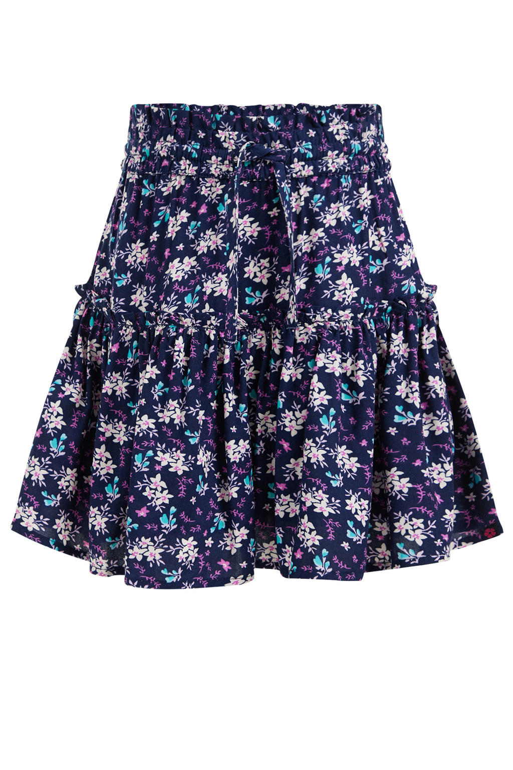 WE Fashion rok met all over print donkerblauw/paars | wehkamp