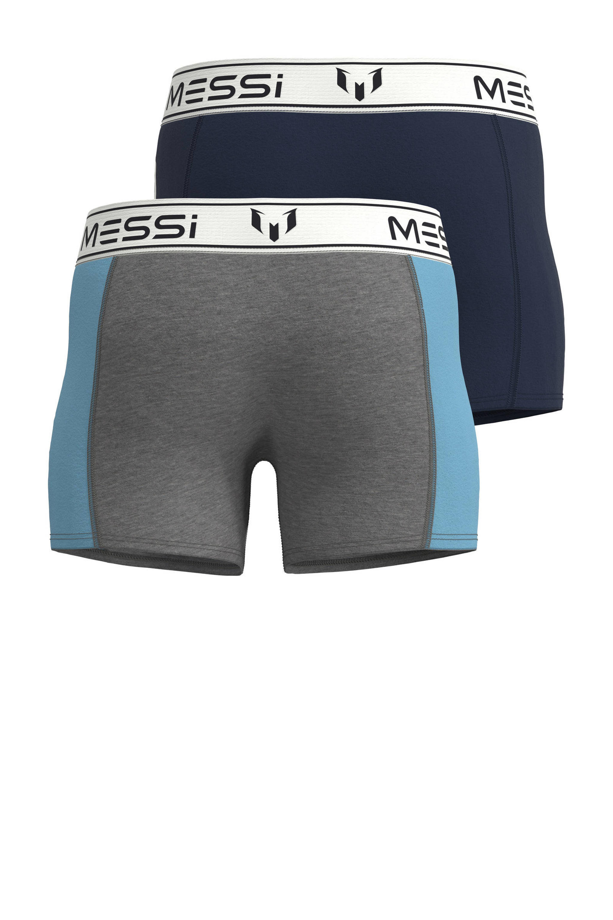 Vingino x Messi boxershort - set van 2 donkerblauw/grijs | wehkamp