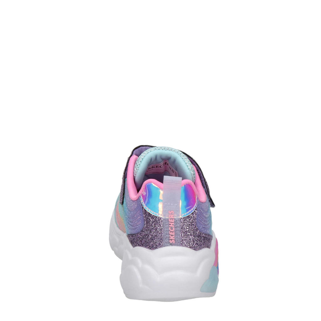 Skechers Rainbow Racer sneakers met glitters lichtblauw/roze | wehkamp