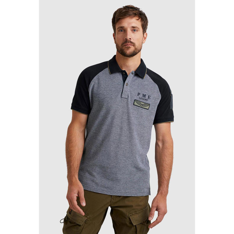 PME Legend regular fit polo Raglan blauw | wehkamp