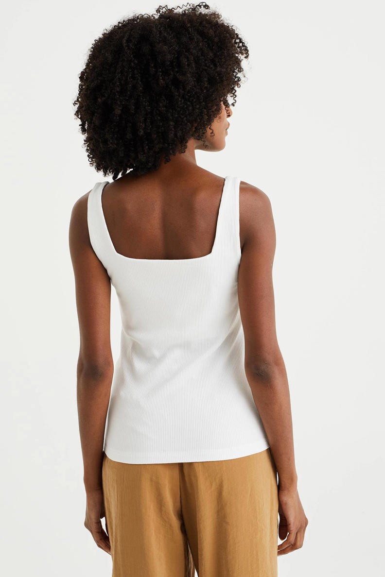 WE Fashion ribgebreide top wit | wehkamp