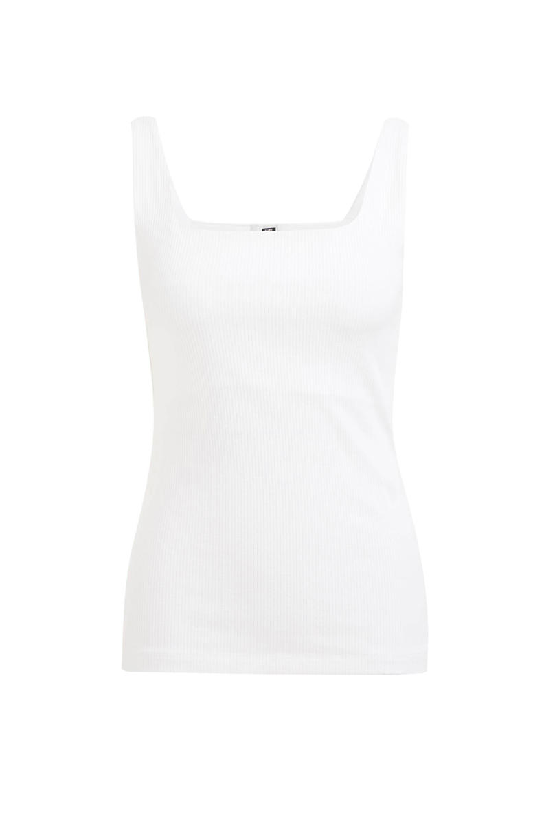 WE Fashion ribgebreide top wit | wehkamp