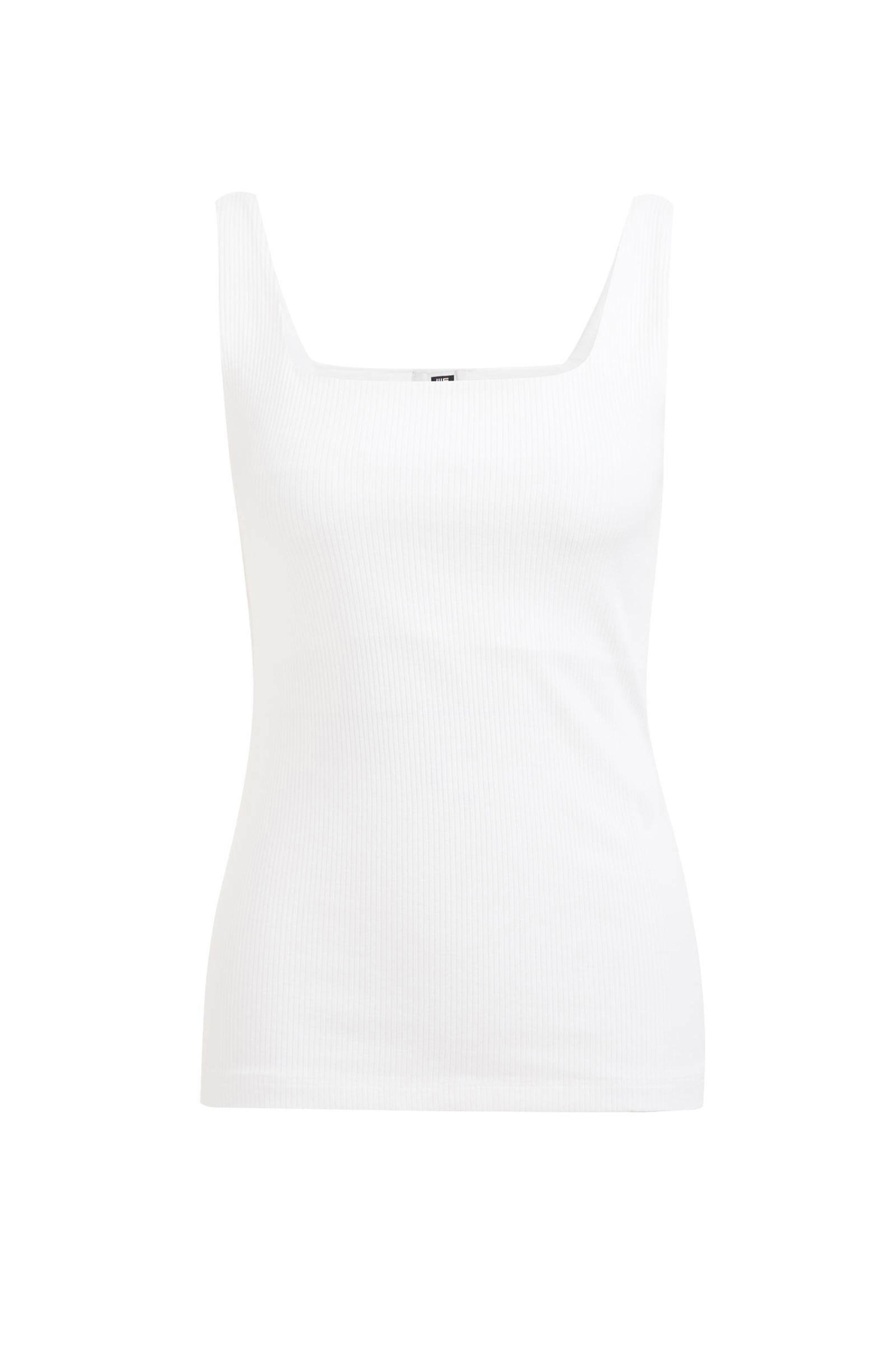 WE Fashion ribgebreide top wit | wehkamp