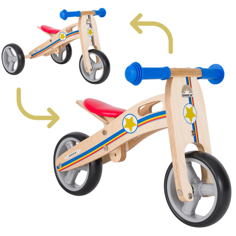 BikeStar mini loopfiets 2 in 1, hout, blauw | wehkamp