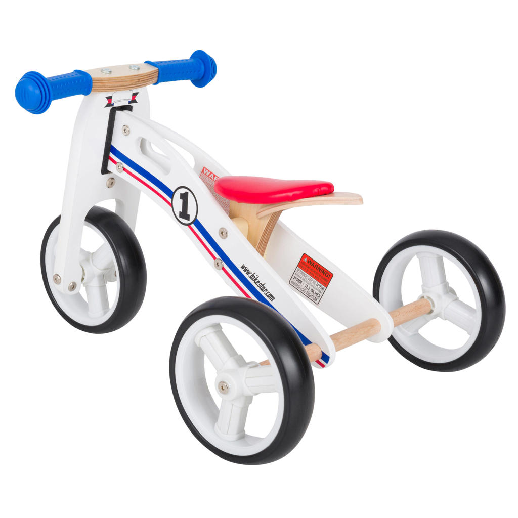 BikeStar mini loopfiets 2 in 1, hout, wit | wehkamp