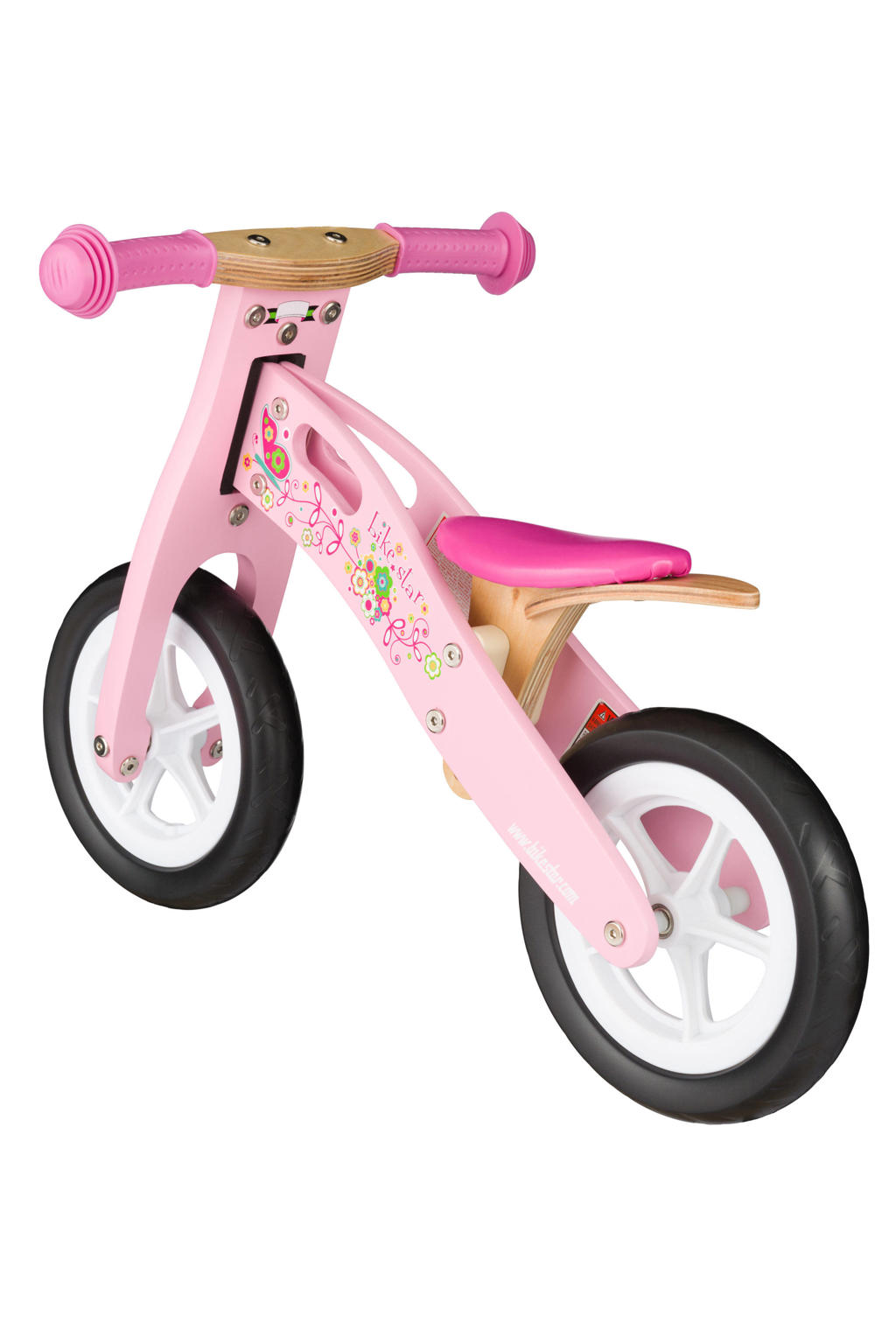 BikeStar houten loopfiets, 10 inch wielen, roze | wehkamp