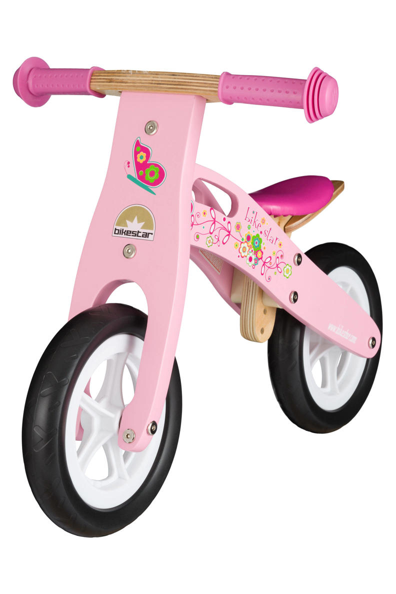 BikeStar houten loopfiets, 10 inch wielen, roze | wehkamp