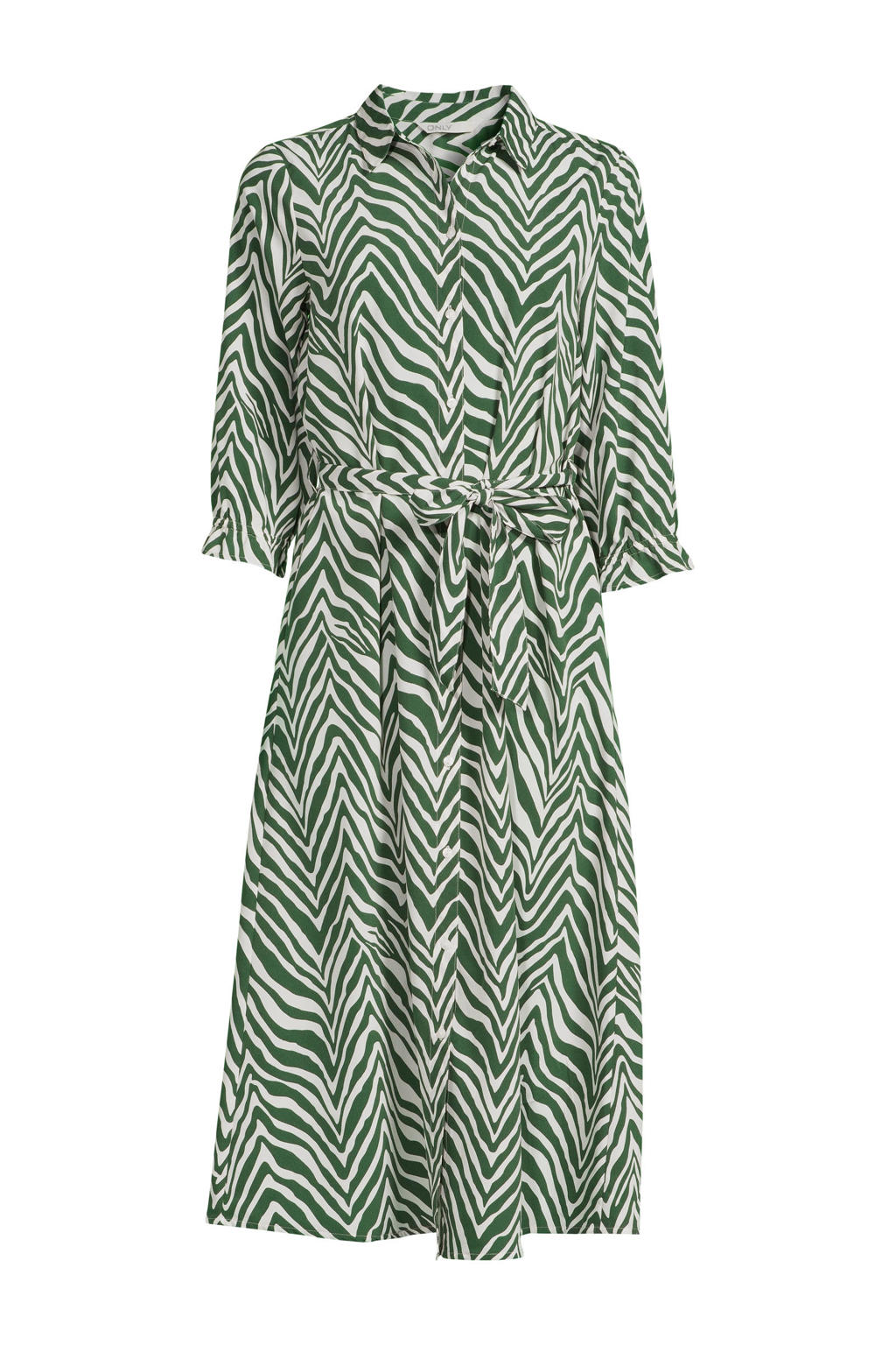 ONLY blousejurk ONLCODY met zebraprint en ceintuur groen/wit | wehkamp