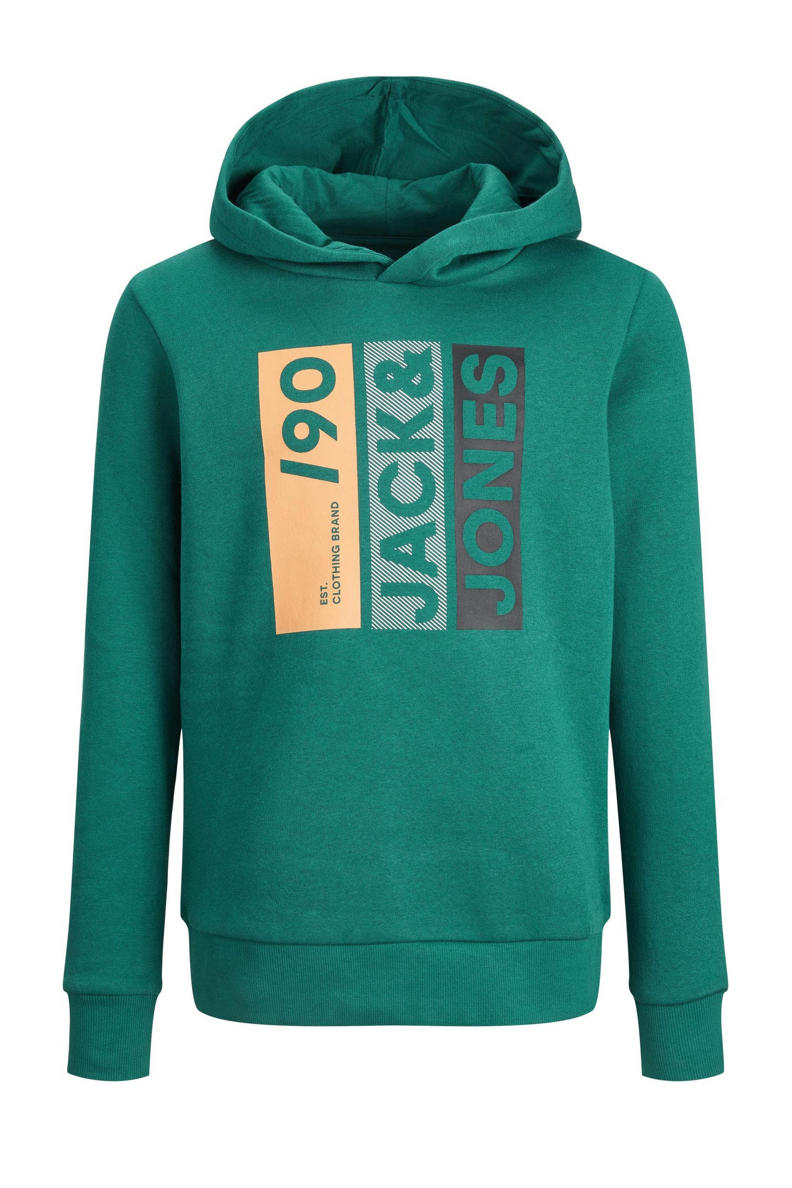 JACK & JONES JUNIOR hoodie JJJIO met logo groen | wehkamp