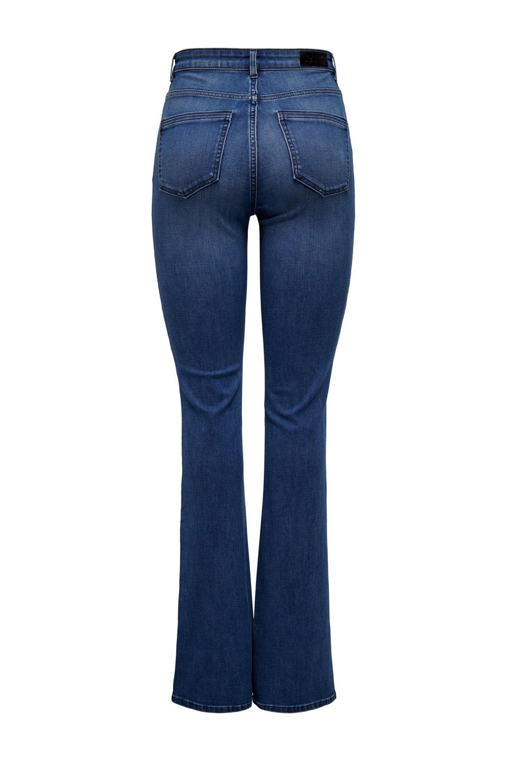 ONLY high waist flared jeans ONLWAUW dark blue denim | wehkamp