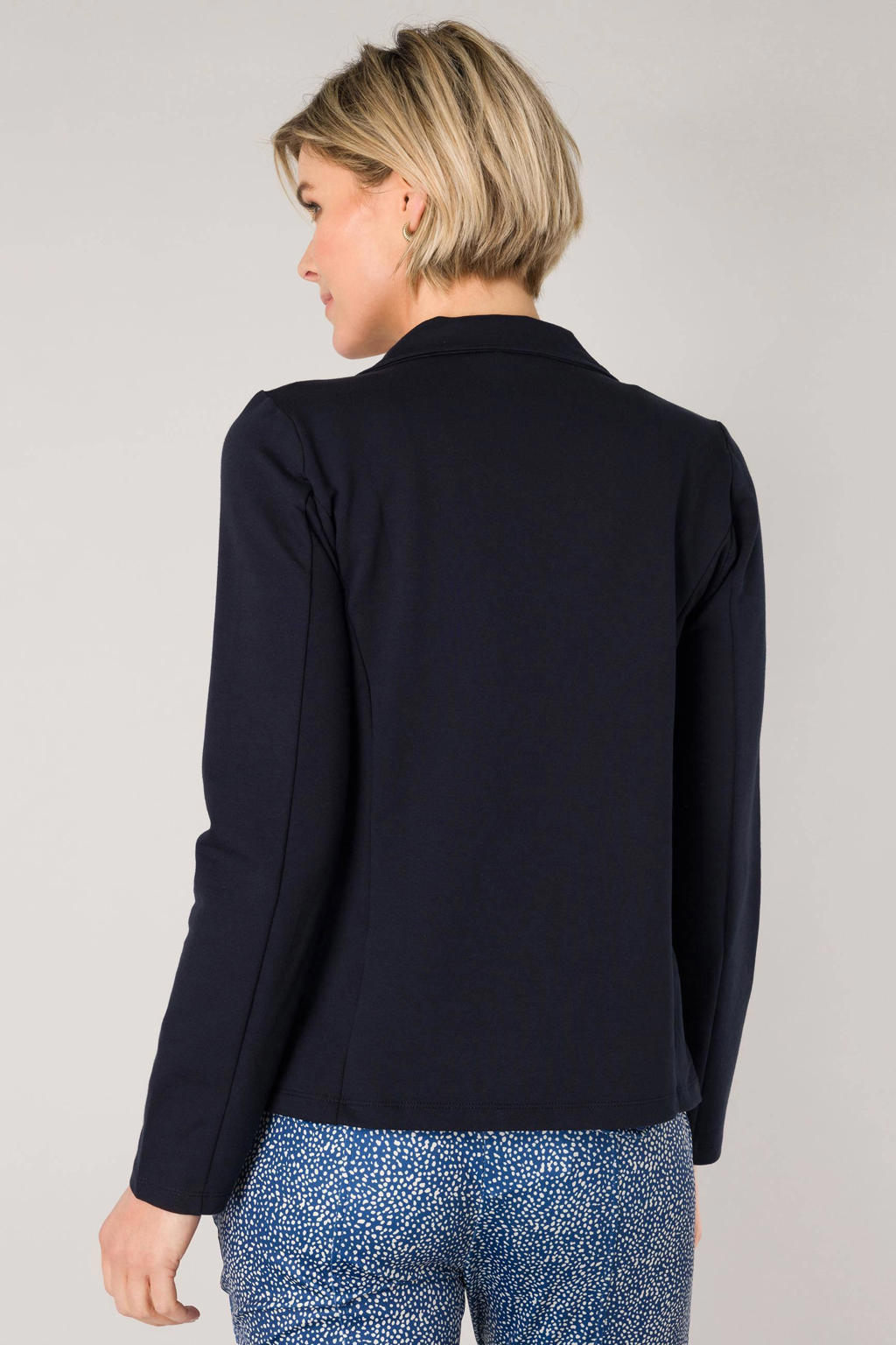 ES&SY aansluitende jersey blazer donkerblauw | wehkamp