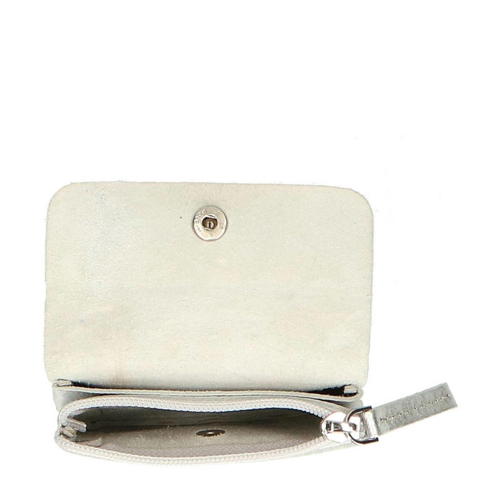 Sacha metallic leren portemonnee zilverkleurig | wehkamp