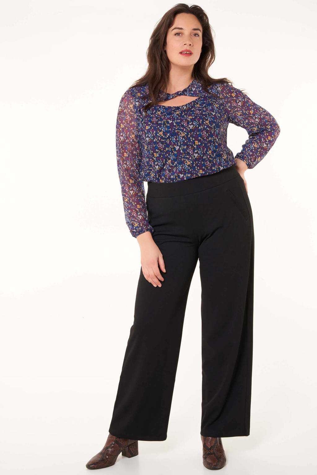 MS Mode straight fit pantalon zwart | wehkamp