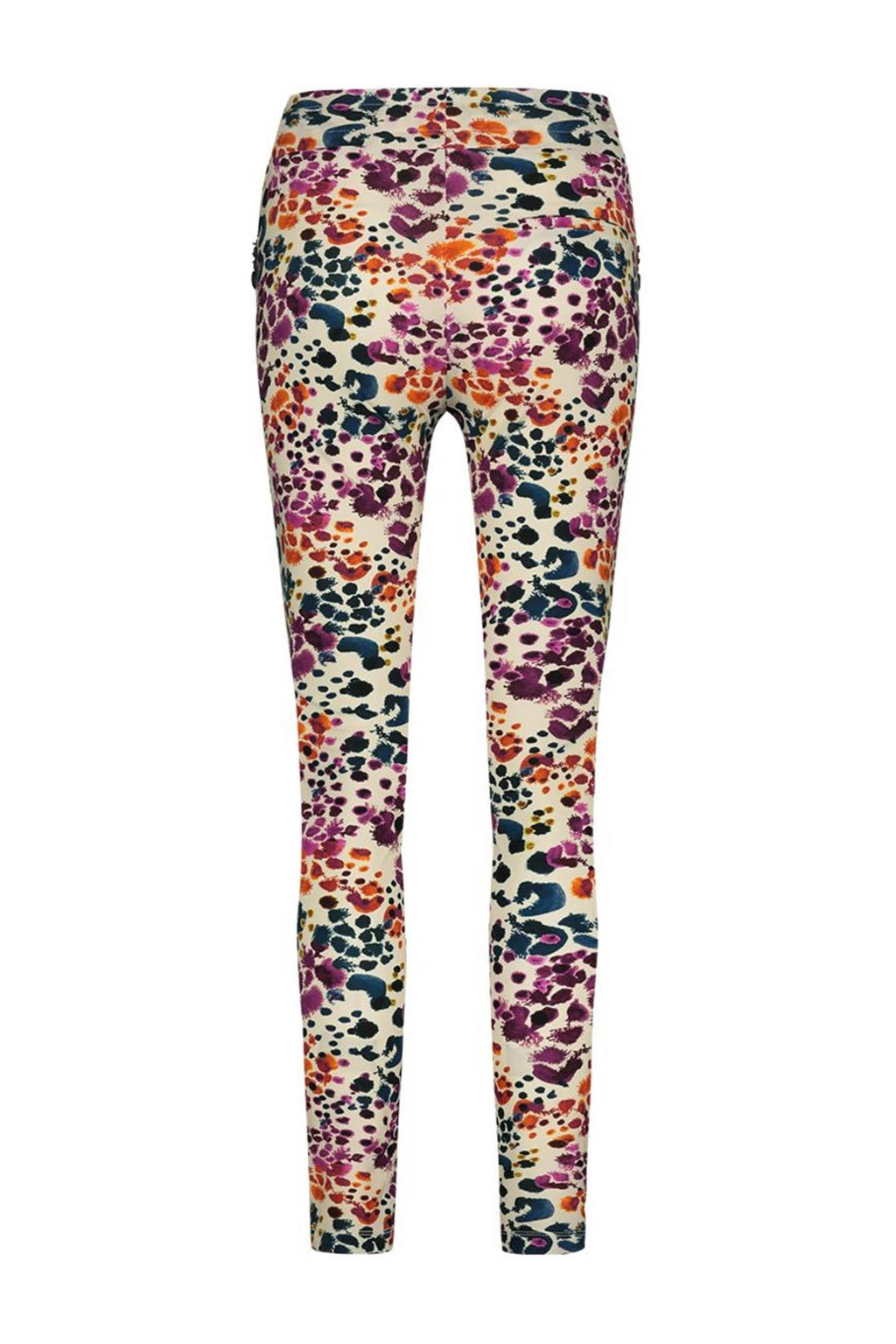 Jane Lushka slim fit broek Anabel van travelstof met zijstreep wit ...