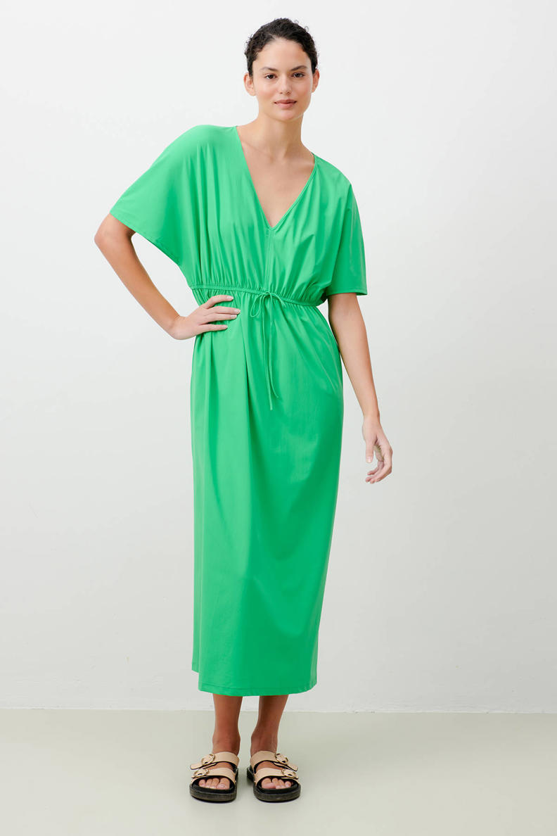 Jane Lushka jurk Susan van travelstof groen | wehkamp