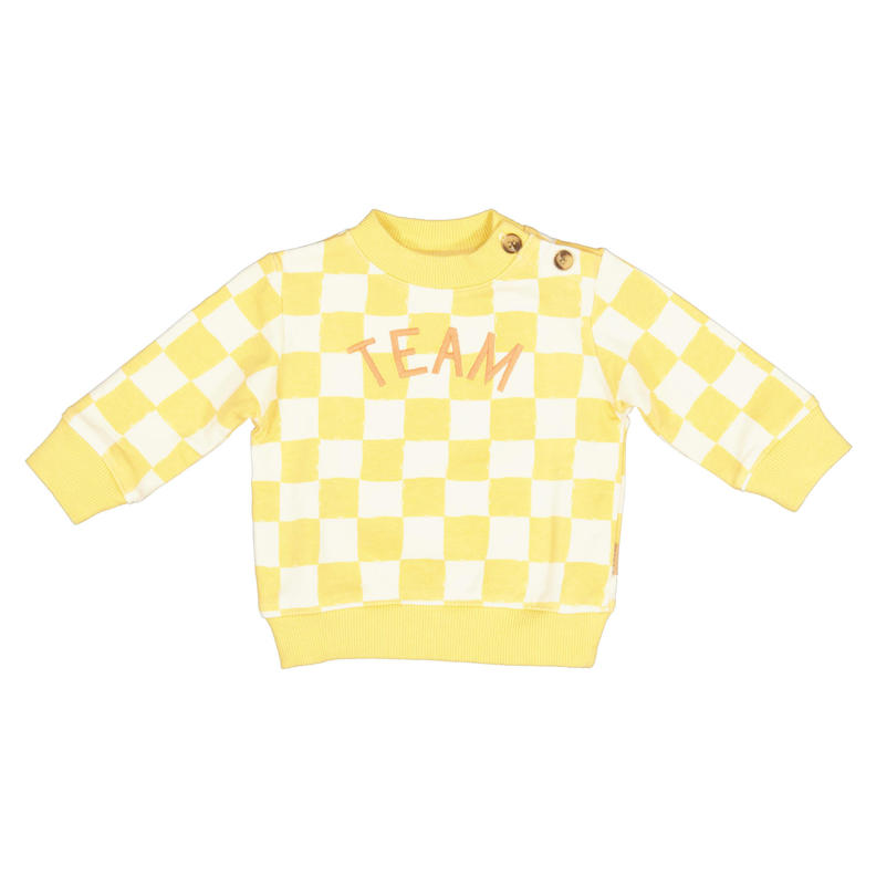 BESS baby geruite sweater geel/wit | wehkamp