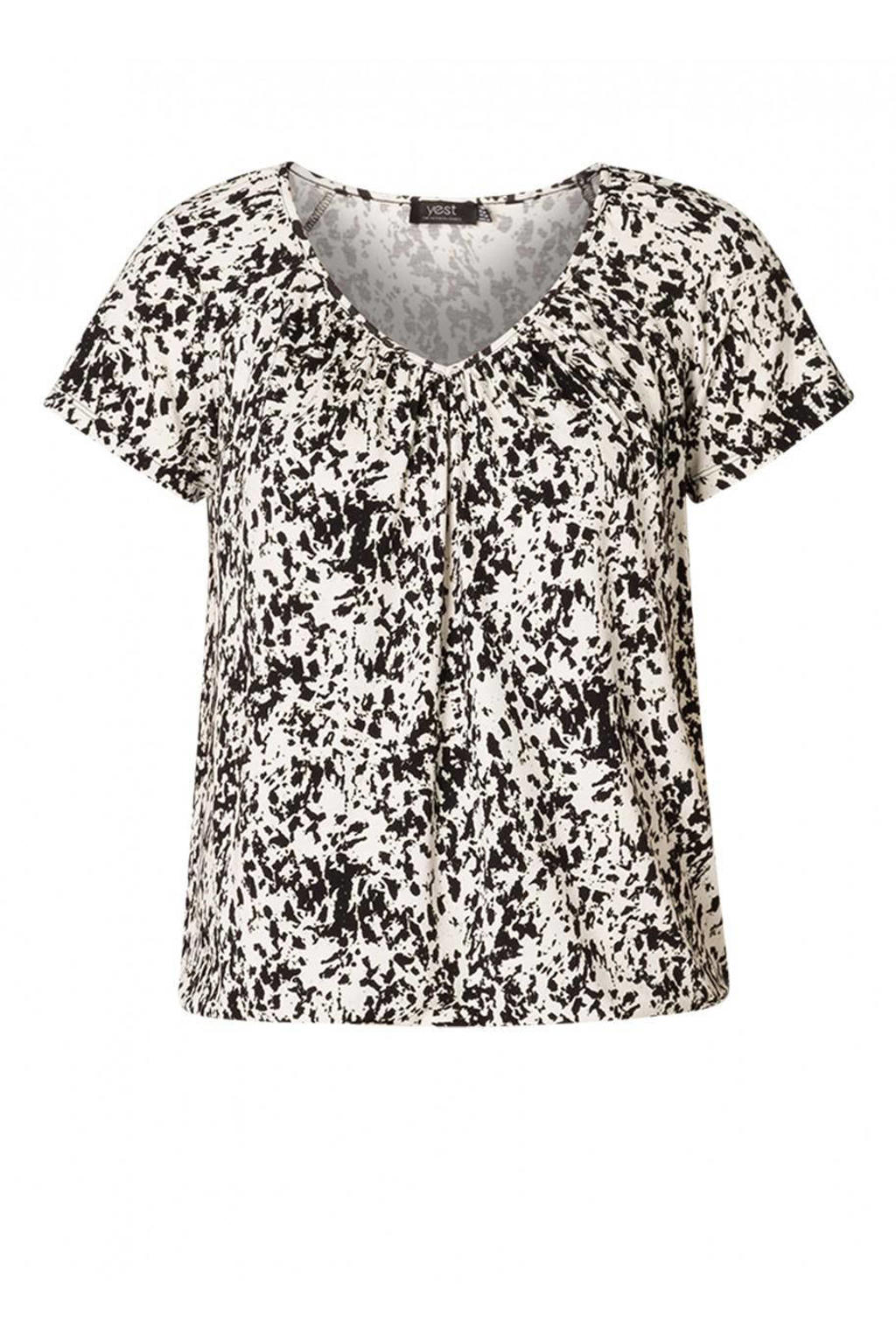 Yest top met all over print ecru/zwart | wehkamp