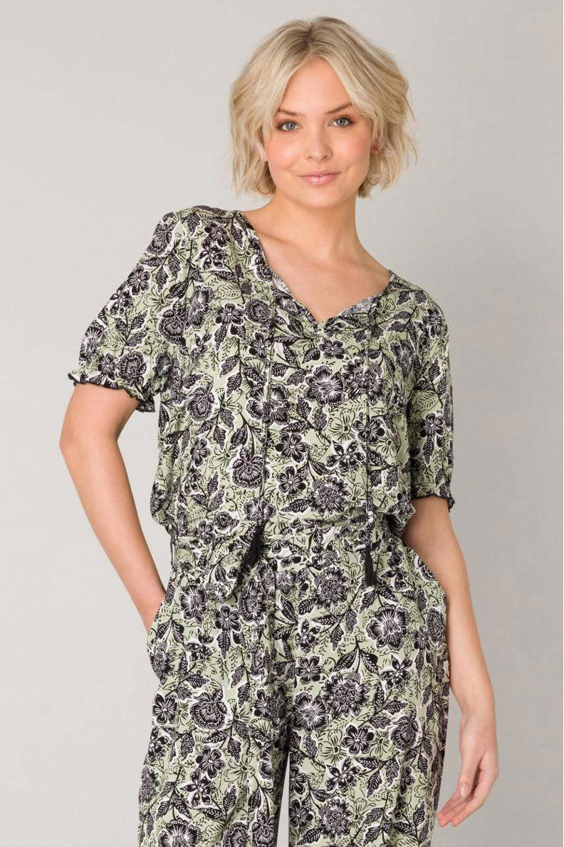 Yest top met all over print groen/zwart/wit | wehkamp