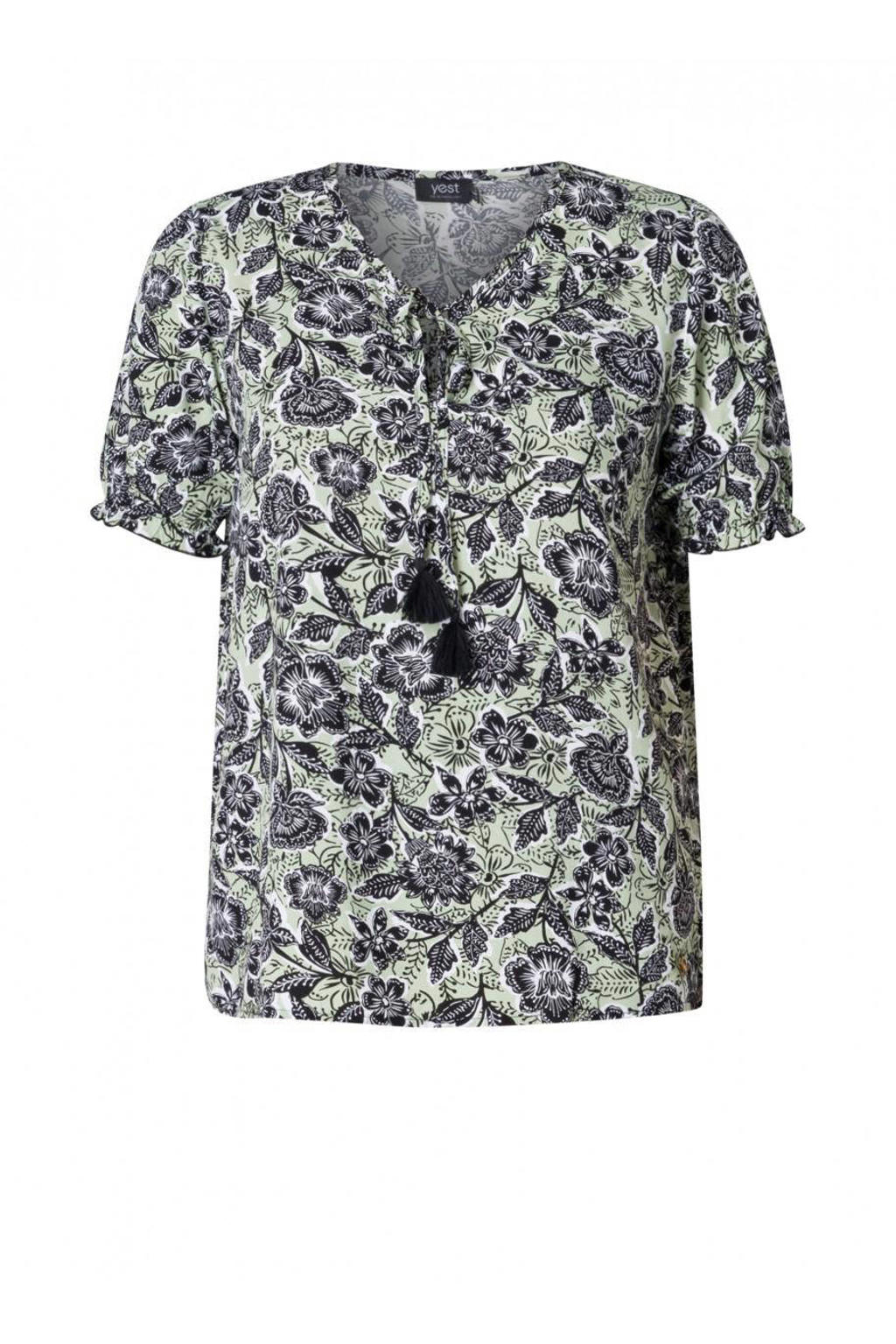 Yest top met all over print groen/zwart/wit | wehkamp