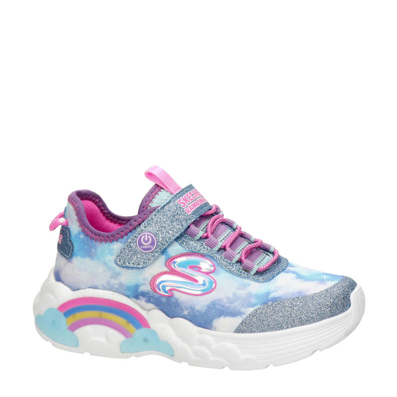 Skechers Rainbow Racer sneakers met lichtjes blauw/roze | wehkamp