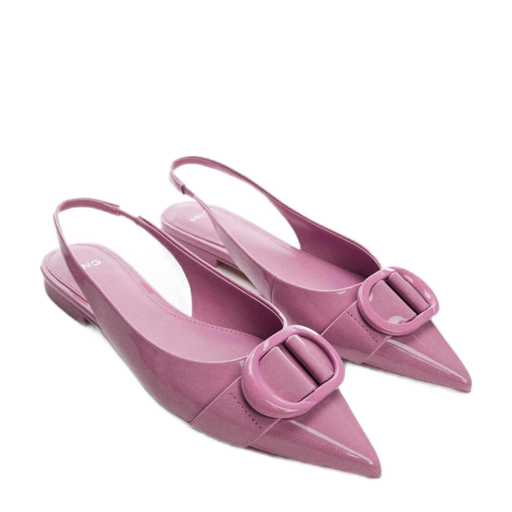 Mango lak slingback loafers lila | wehkamp